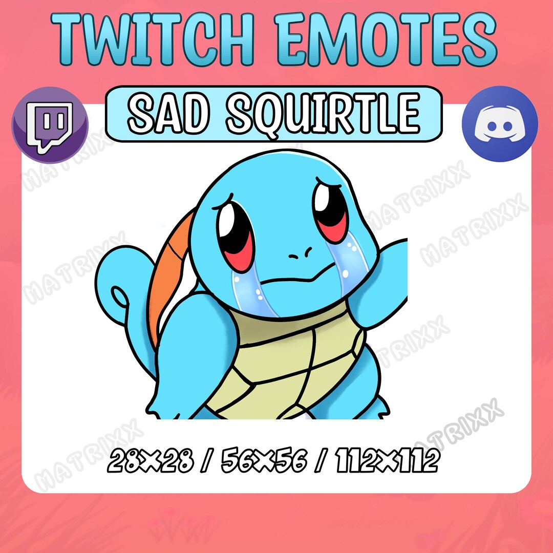 Sad Squirtle Emote Squirtle Twitch Emote - Etsy