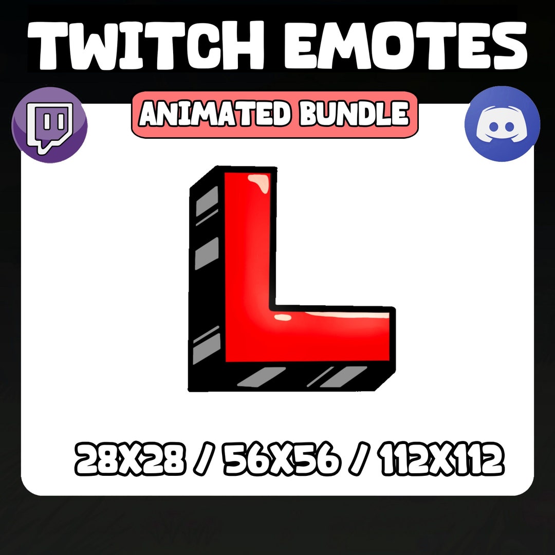 ANIMATED & Static L Emote | Stream Emote Animated | Twitch/kick/youtube ...