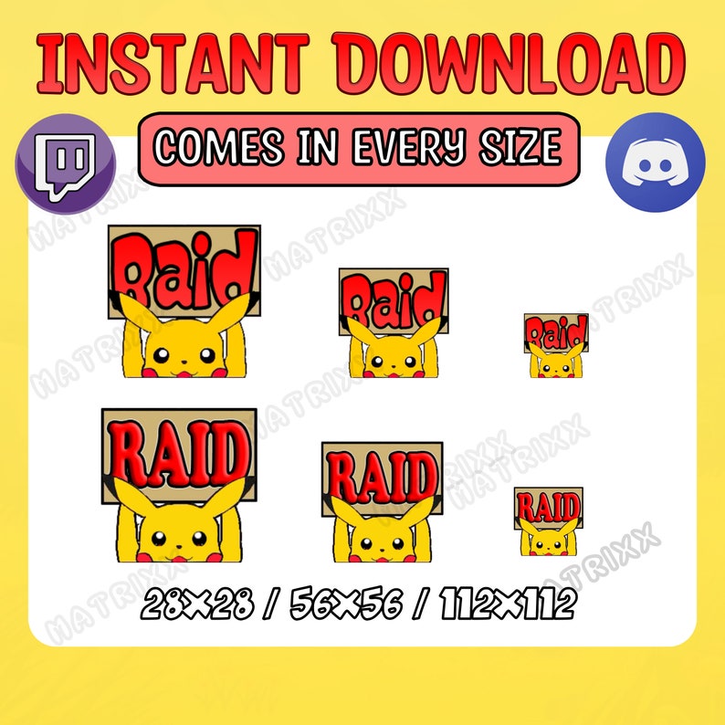 Pikachu Raid Emote | Stream Raid Emote | Pokemon Emote - Etsy