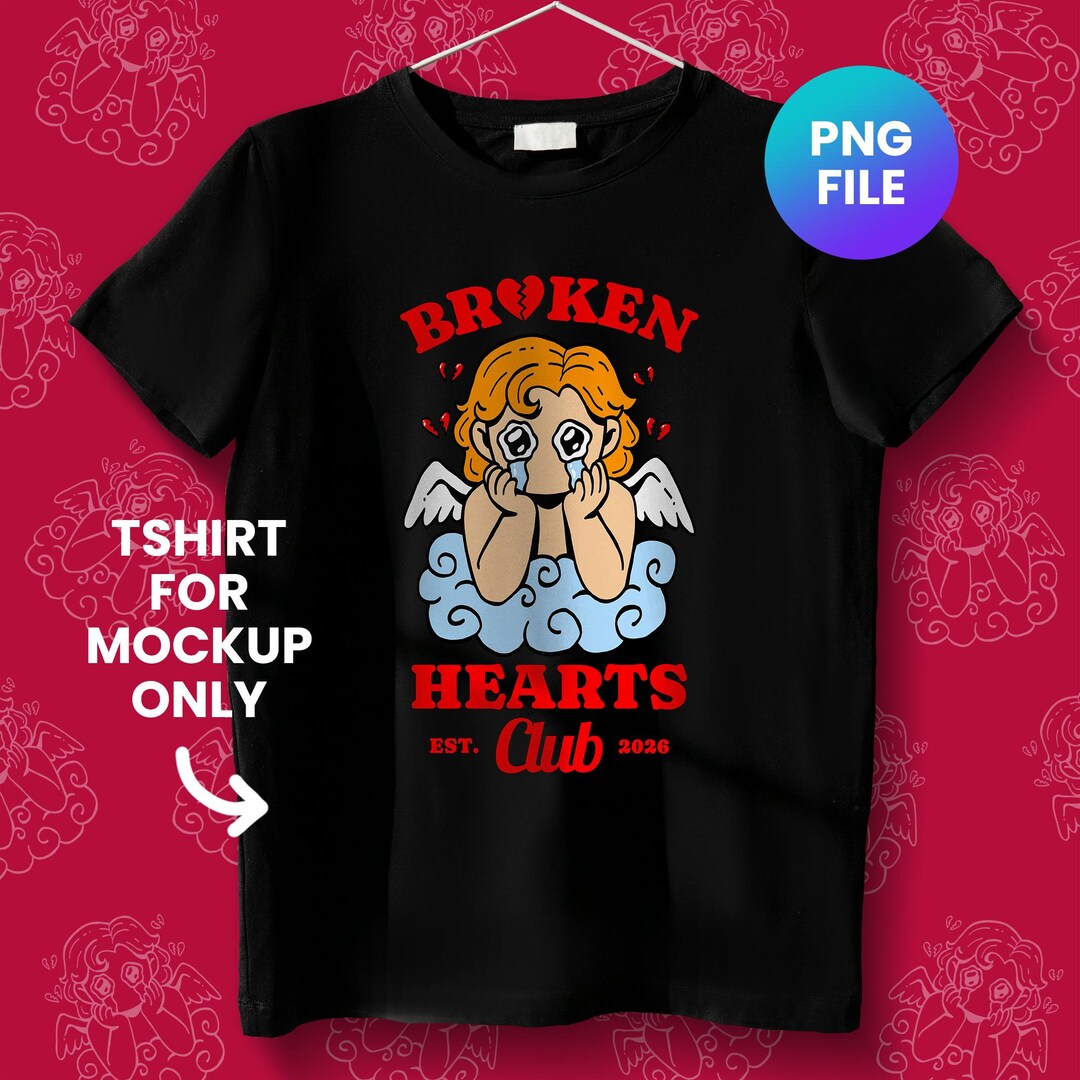 Broken Hearts Club Cupid PNG Valentine Graphic Cute Angel Heartbreak ...