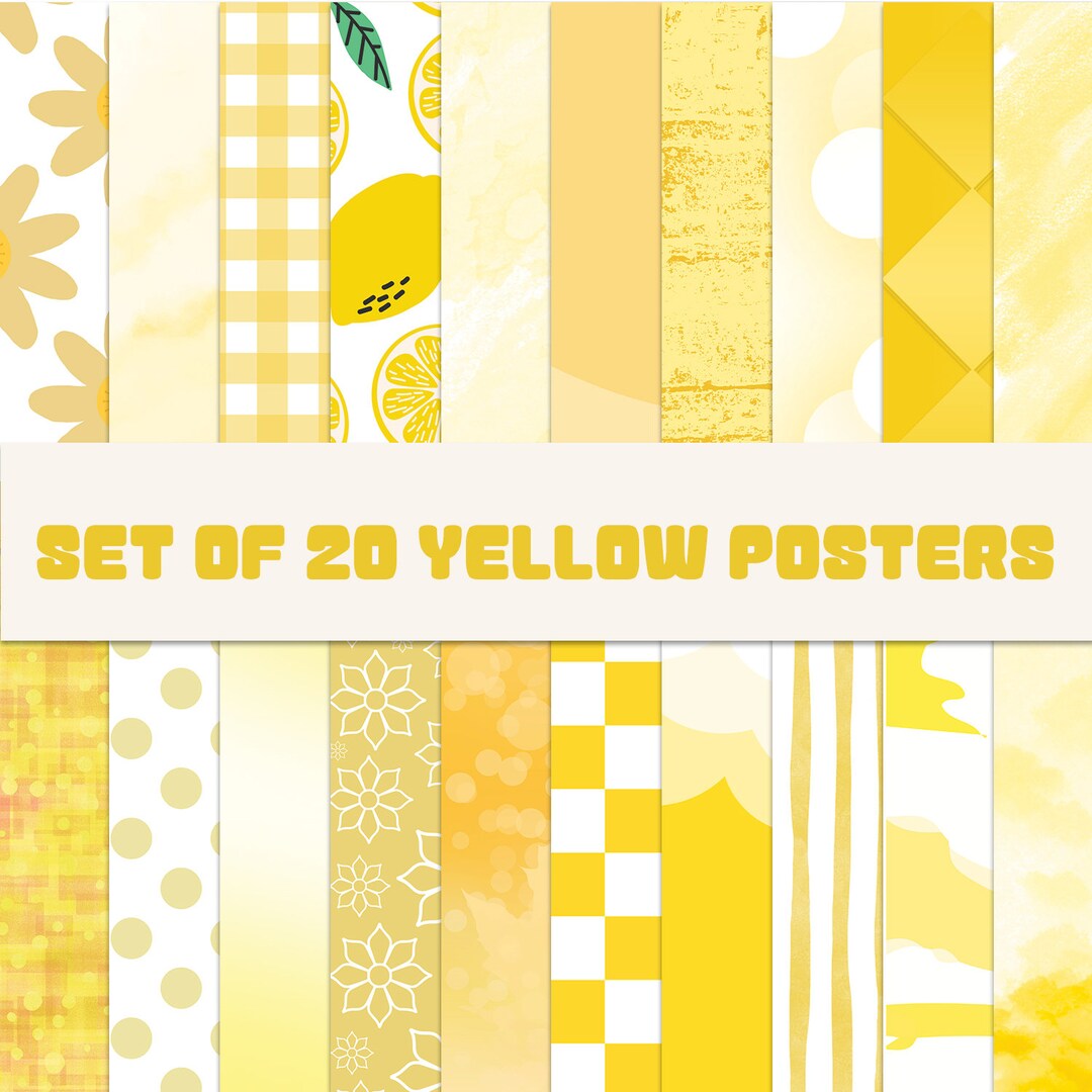 Yellow Scrapbook Paper, Digital Paper, Poster Paper, Red Digital Design ...