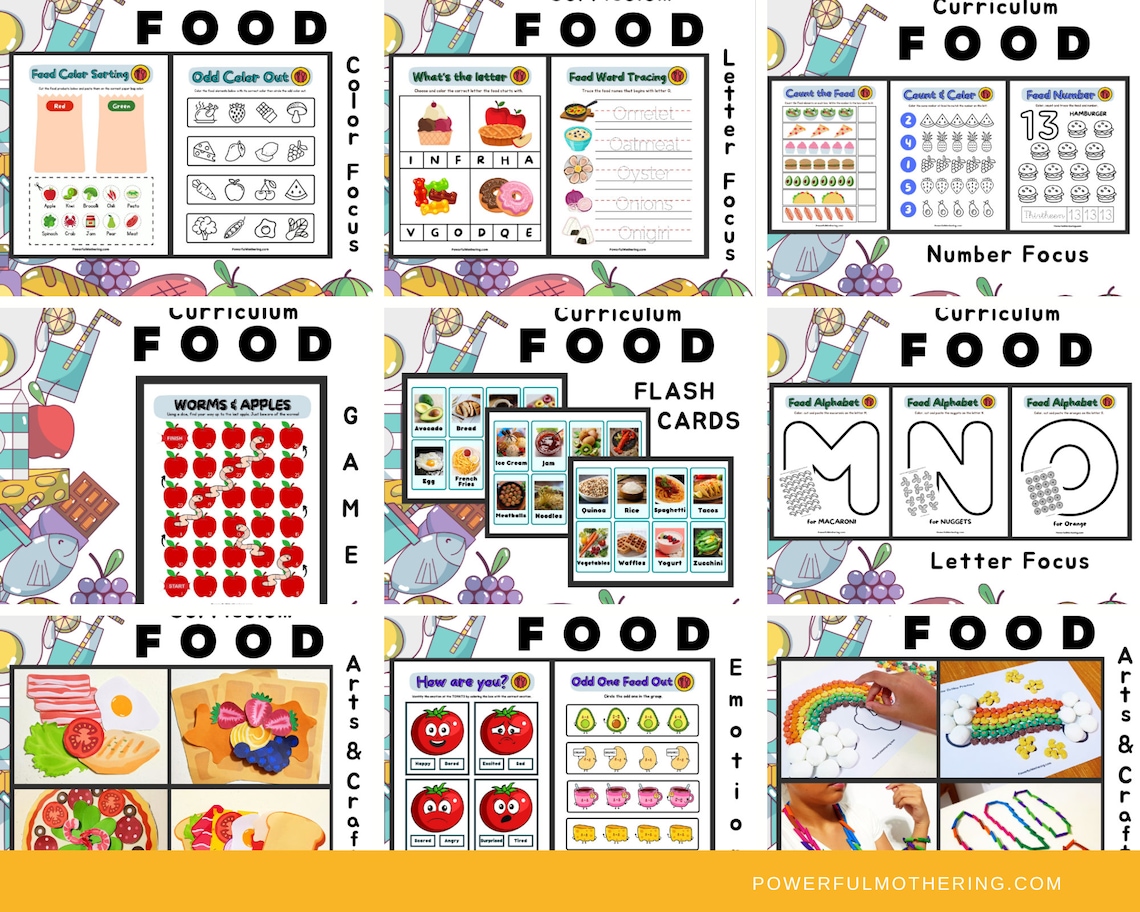 Preschool Monthly Curriculum FOOD Theme | Preschool Printable ...