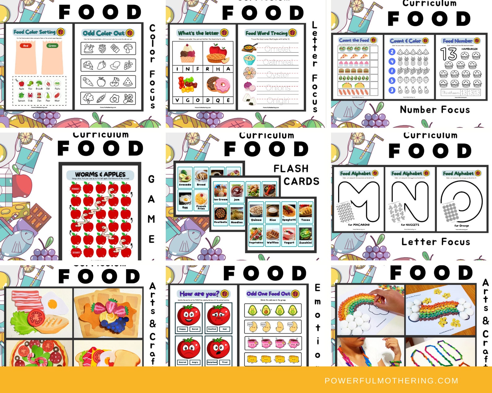 Preschool Monthly Curriculum FOOD Theme | Preschool Printable ...