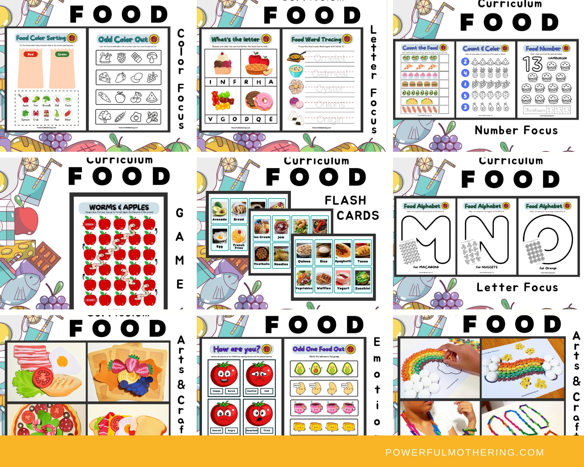 Preschool Monthly Curriculum FOOD Theme | Preschool Printable ...