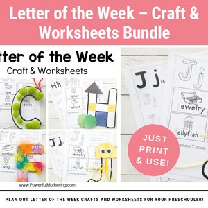 Letter of the Week Homeschool Bundle: Lesson Plans, Craft Pages ...