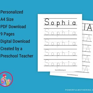Custom Name Tracing Worksheets Preschool Handwriting Sheets Name ...