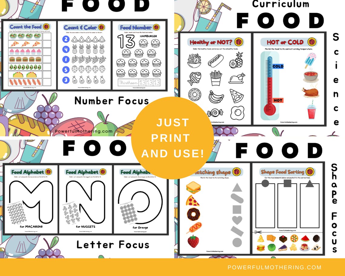 Preschool Monthly Curriculum FOOD Theme | Preschool Printable ...