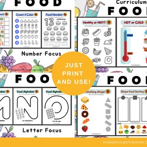 Preschool Monthly Curriculum FOOD Theme | Preschool Printable ...