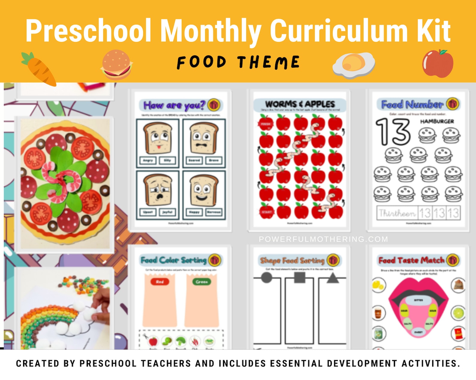 Preschool Monthly Curriculum FOOD Theme | Preschool Printable ...