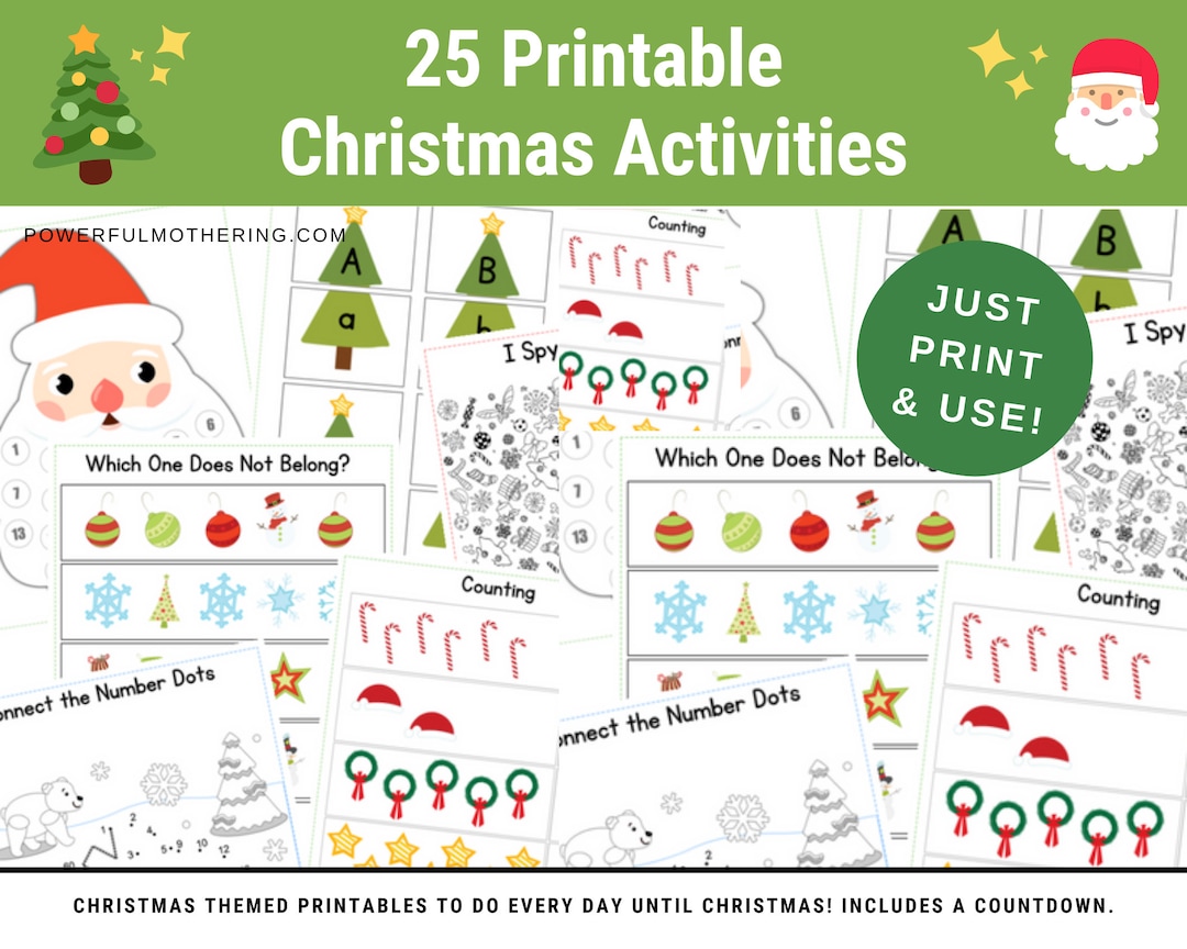 25 Printable Christmas Activities for Kids | Toddler Worksheets ...