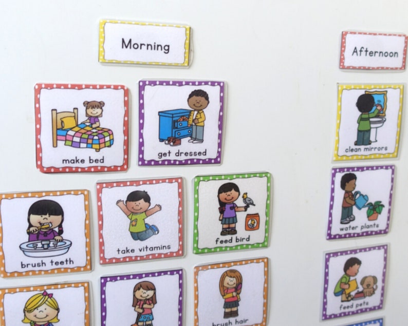 Visual Chore & Routine Cards for Kids | Chore Cards for Toddlers ...