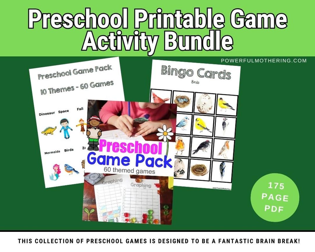 Preschool Printable Busy Book Game Activity Bundle, Bingo, Memory Match ...