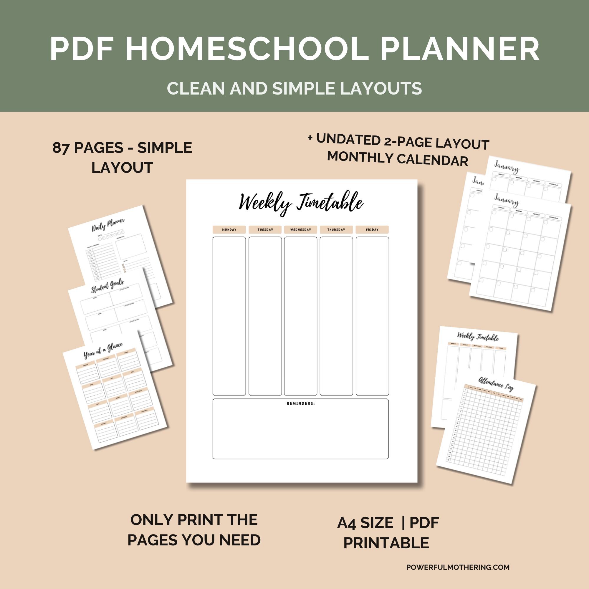 Homeschool Planner Printable Home Schoolplanner Pages Homeschool ...