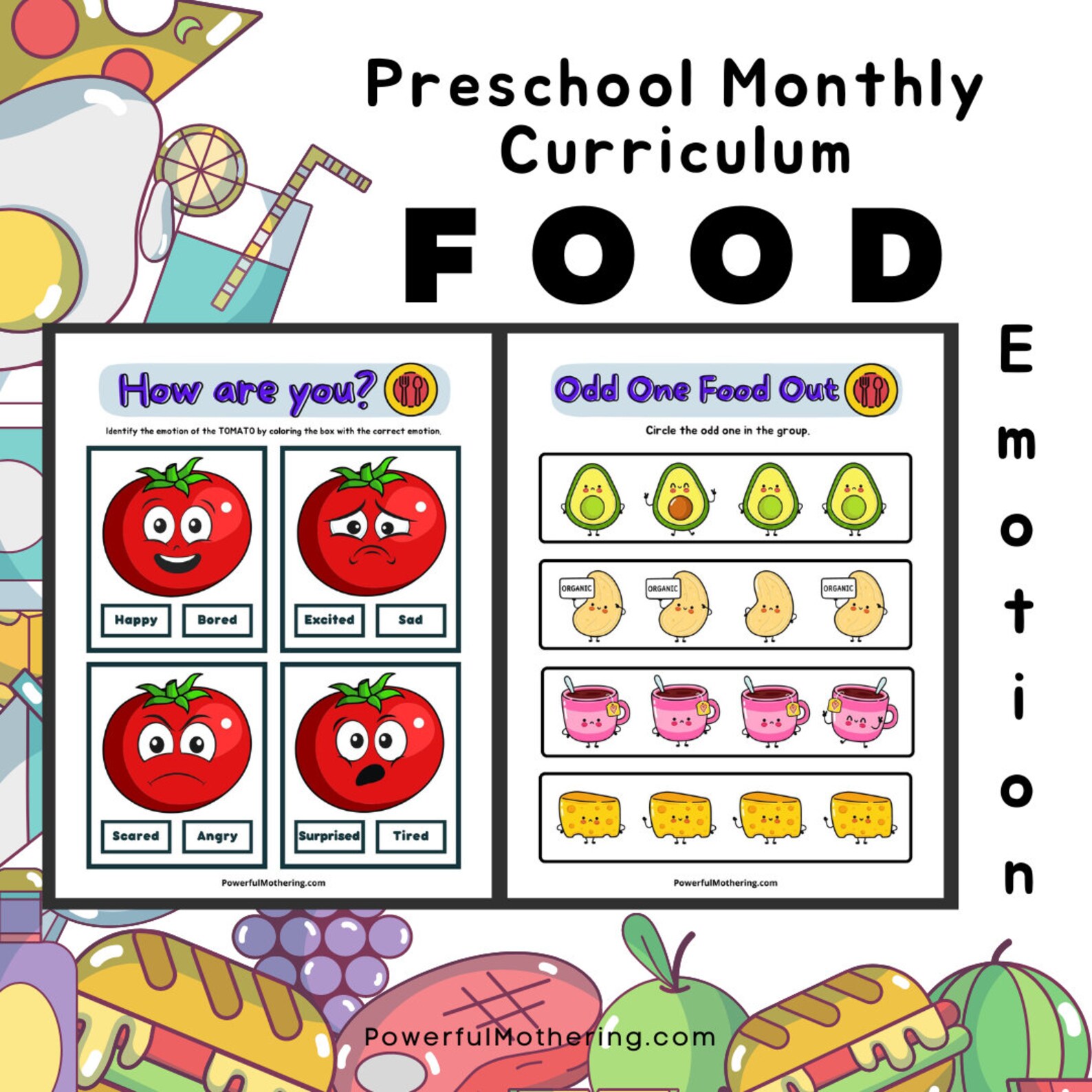 Preschool Monthly Curriculum FOOD Theme | Preschool Printable ...