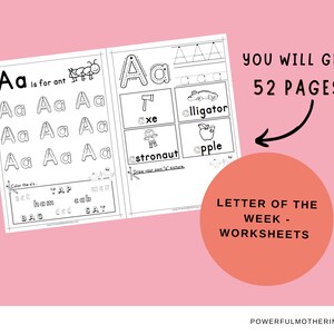 Letter of the Week Homeschool Bundle: Lesson Plans, Craft Pages ...