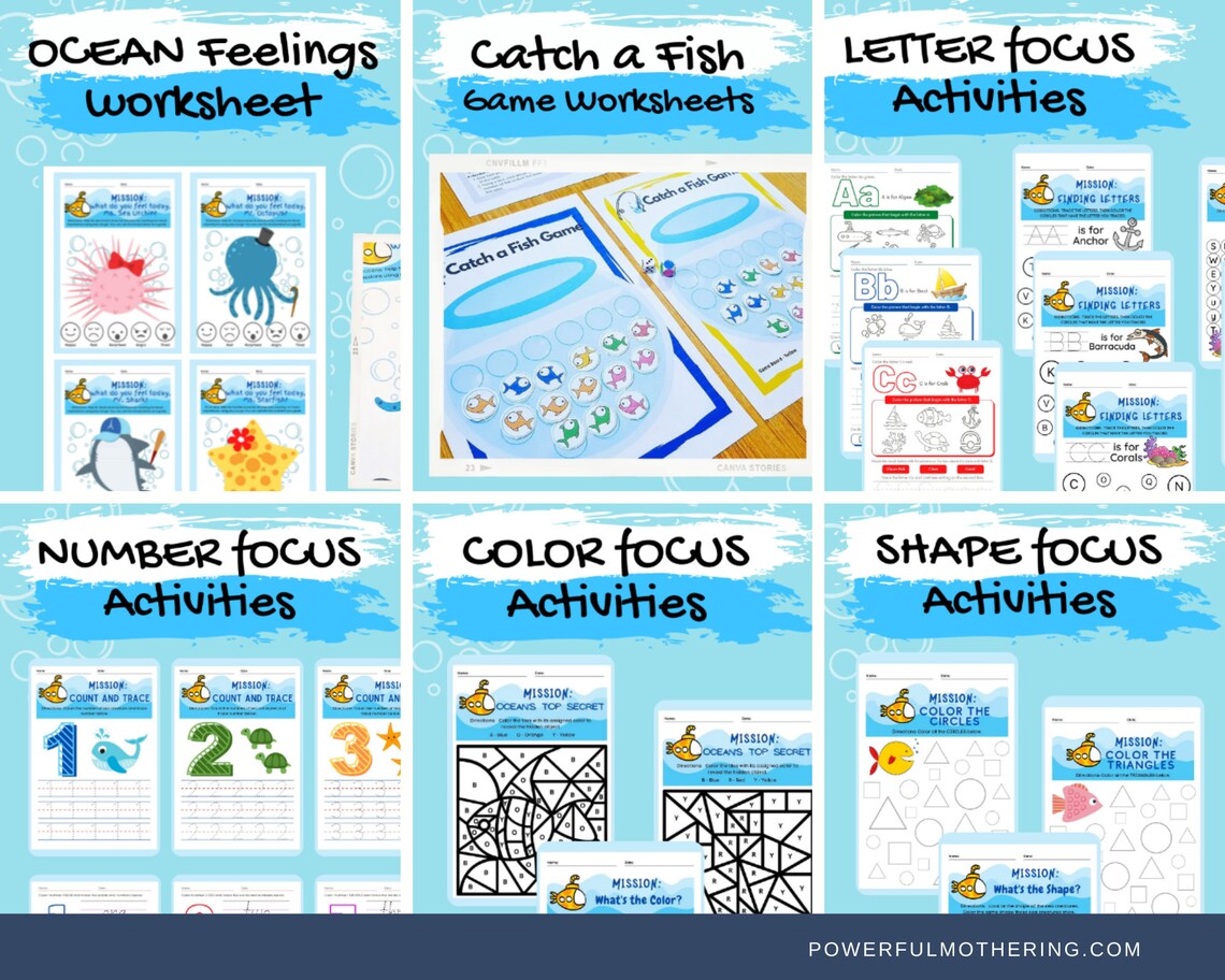 Preschool Curriculum Kit - OCEAN Theme | Preschool Printable ...