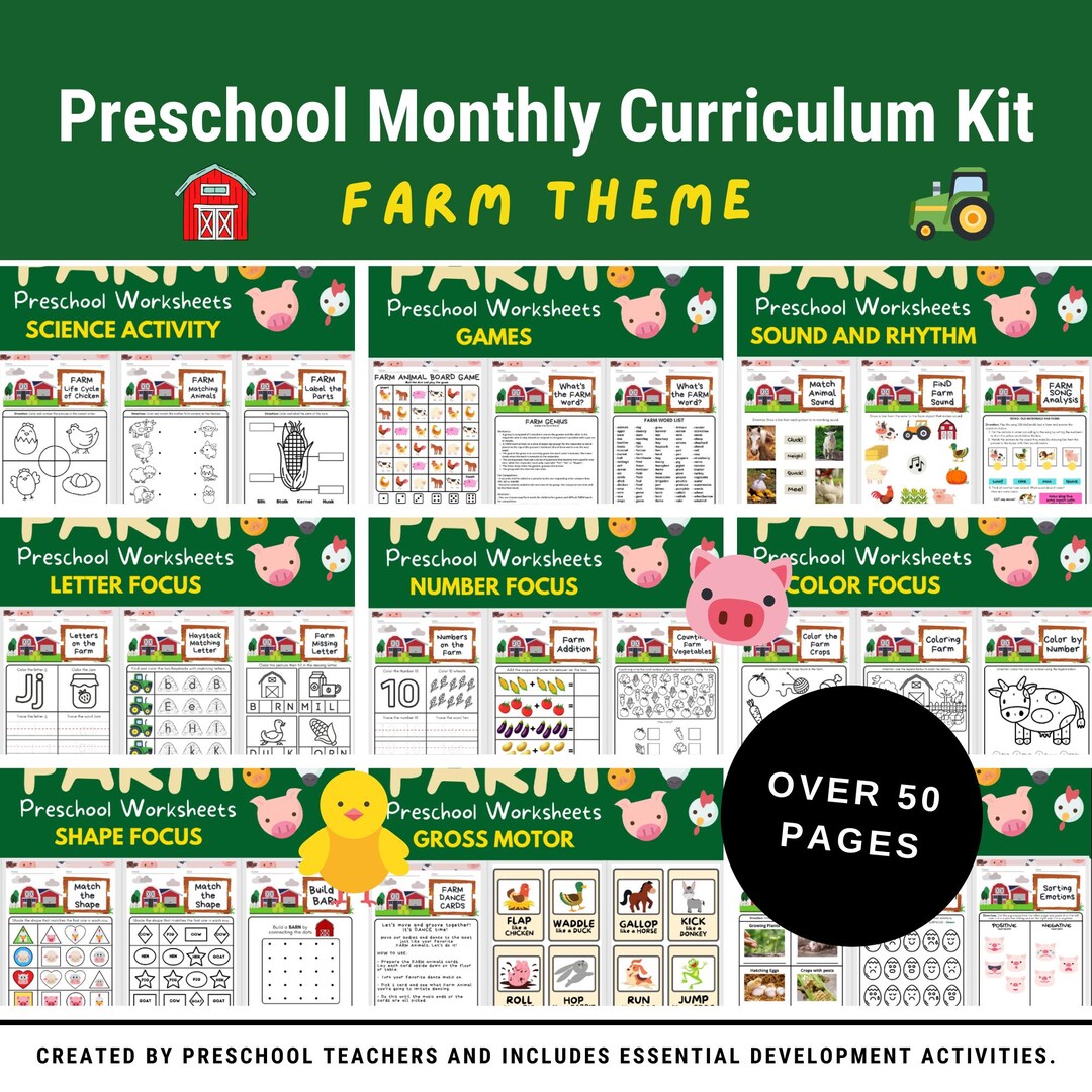 Preschool Worksheets Curriculum Bundle Lesson Plans for Homeschooling ...