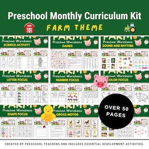 Preschool Worksheets Curriculum Bundle Lesson Plans for Homeschooling ...