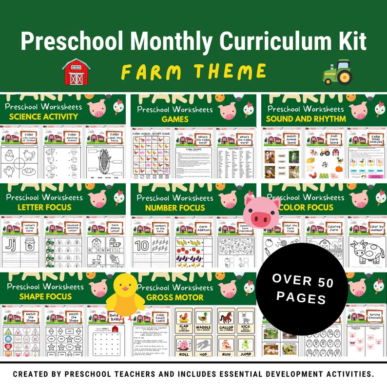 Preschool Worksheets Curriculum Bundle Lesson Plans for Homeschooling ...