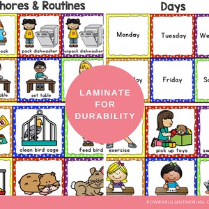 Visual Chore & Routine Cards for Kids | Chore Cards for Toddlers ...