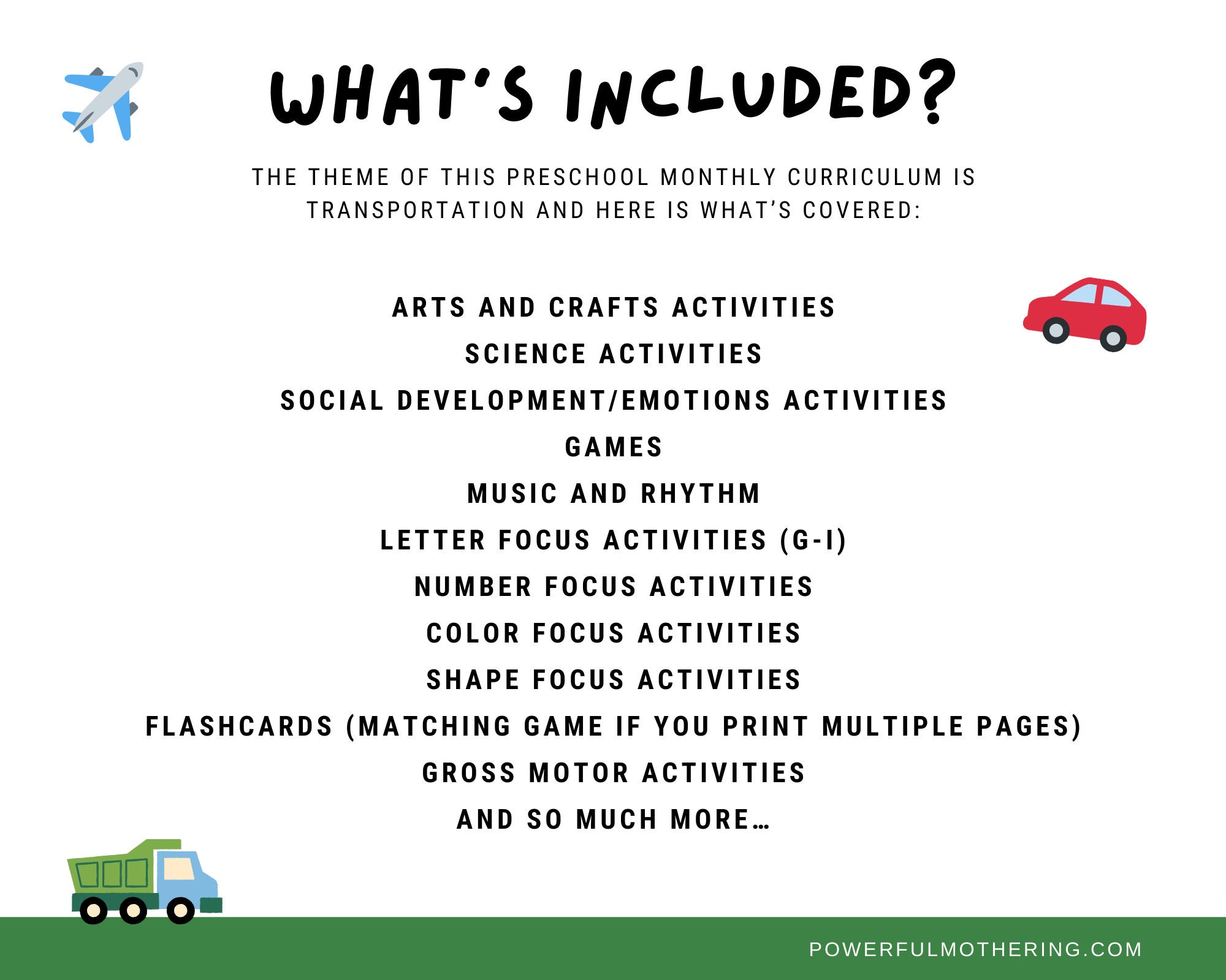 Preschool Curriculum Lesson Plan Transportation Theme Teacher Resources ...