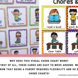 Visual Chore & Routine Cards for Kids | Chore Cards for Toddlers ...