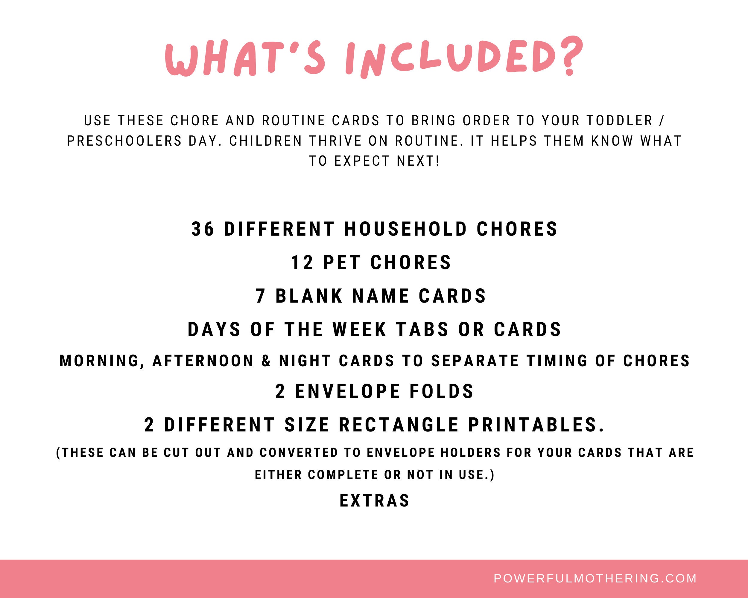 Visual Chore & Routine Cards for Kids | Chore Cards for Toddlers ...