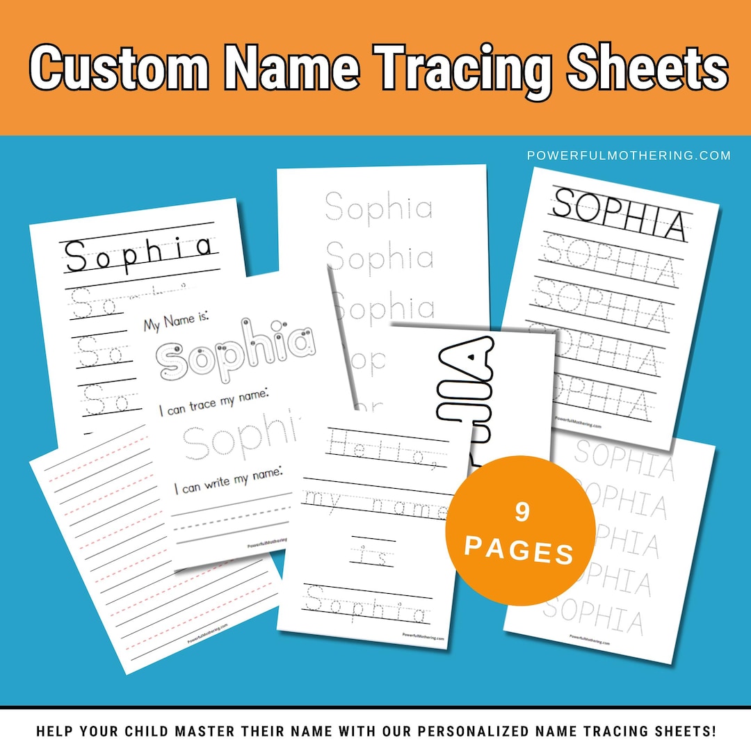Custom Name Tracing Worksheets Preschool Handwriting Sheets Name ...