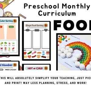 Preschool Monthly Curriculum FOOD Theme | Preschool Printable ...