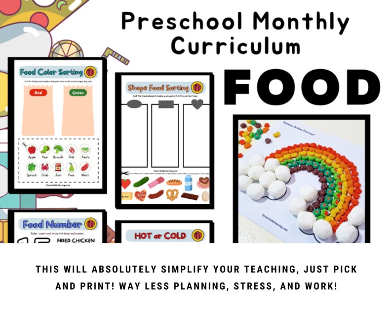 Preschool Monthly Curriculum FOOD Theme | Preschool Printable ...