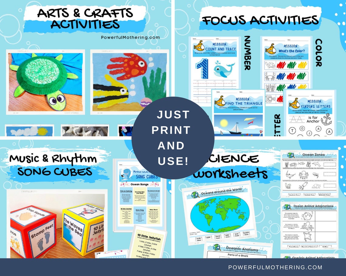 Preschool Curriculum Kit - OCEAN Theme | Preschool Printable ...