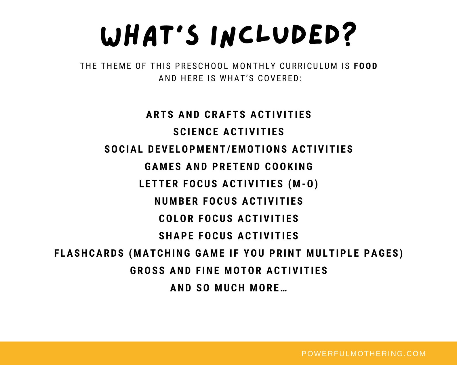 Preschool Monthly Curriculum FOOD Theme | Preschool Printable ...