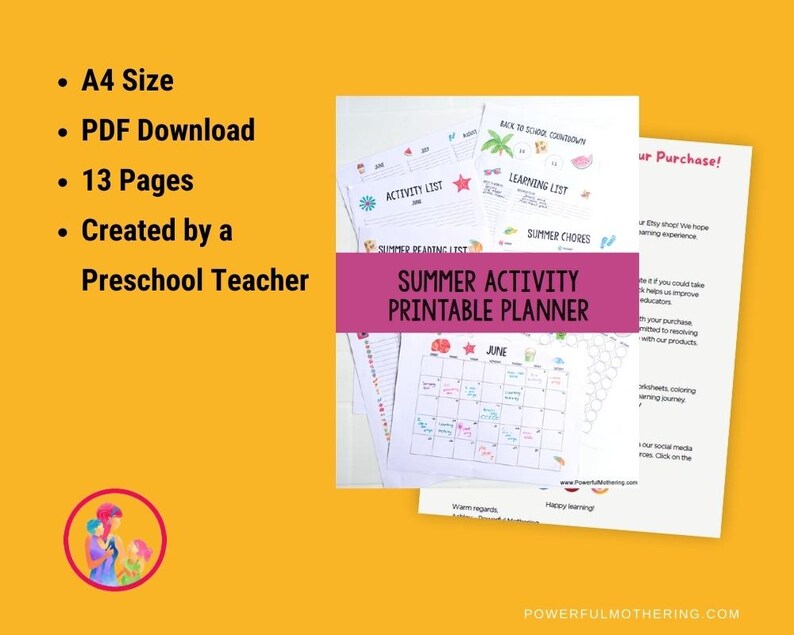 Summer Activity Printable Planner Pack for Kids Plan and Organize Your ...