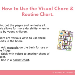 Visual Chore & Routine Cards for Kids | Chore Cards for Toddlers ...