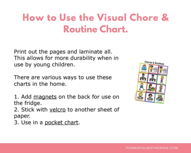 Visual Chore & Routine Cards for Kids | Chore Cards for Toddlers ...