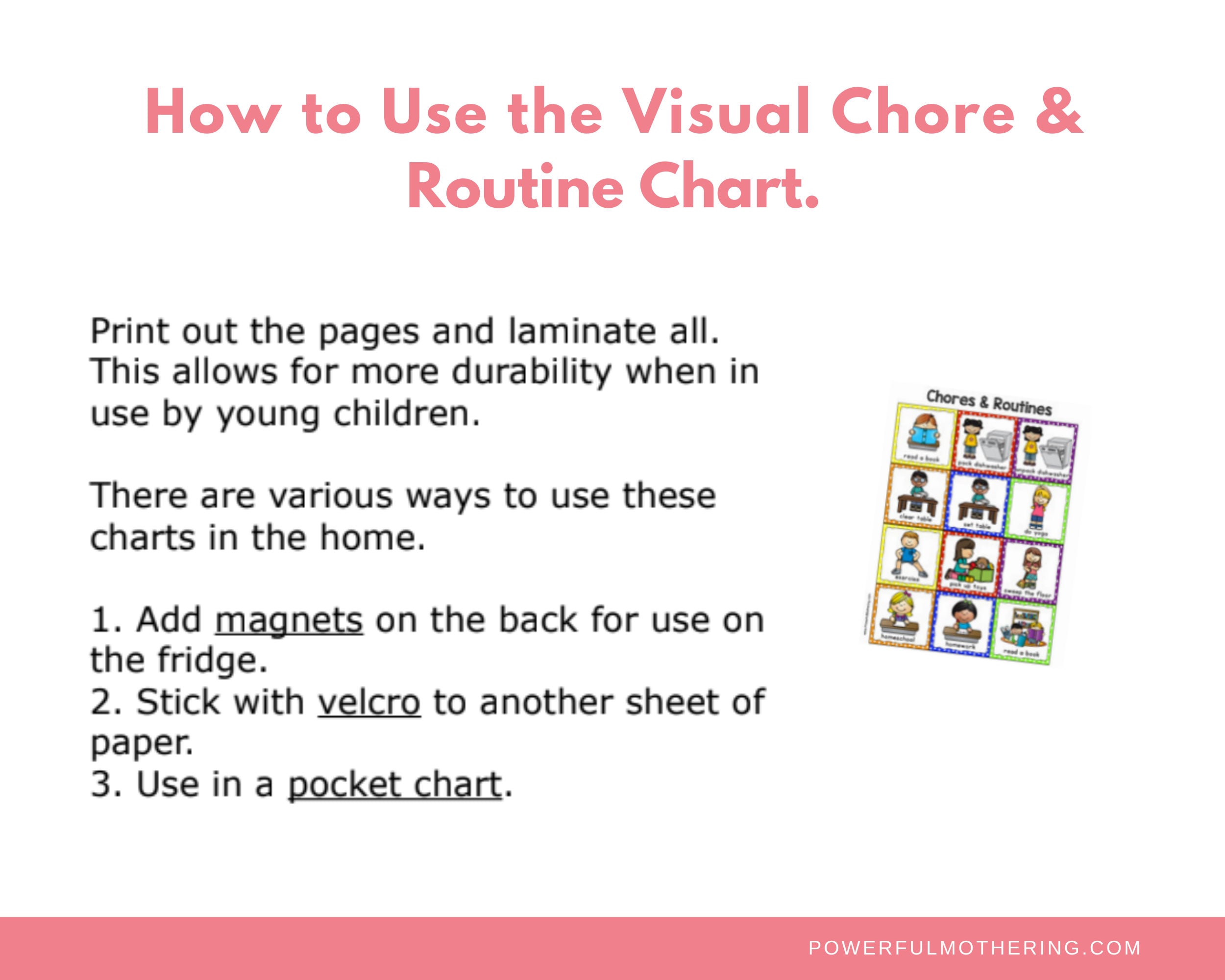 Visual Chore & Routine Cards for Kids | Chore Cards for Toddlers ...
