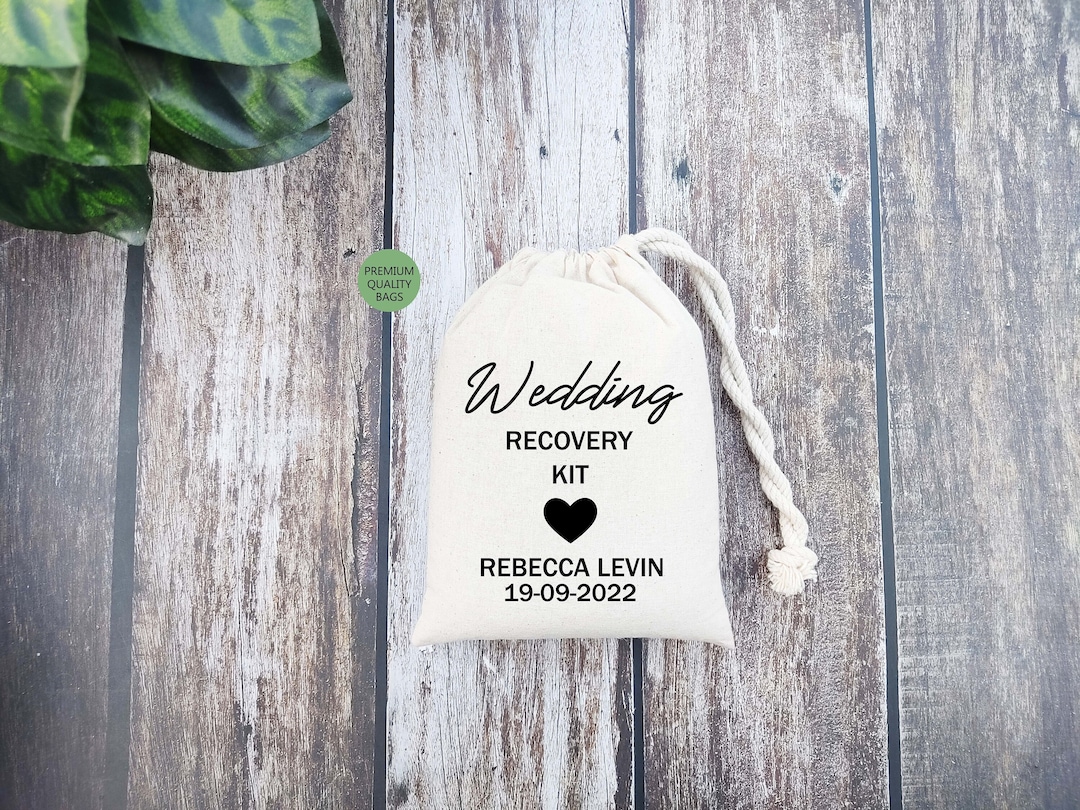 Buy Custom Wedding Canvas Favor Bags Personalized Hangover Kit Online ...