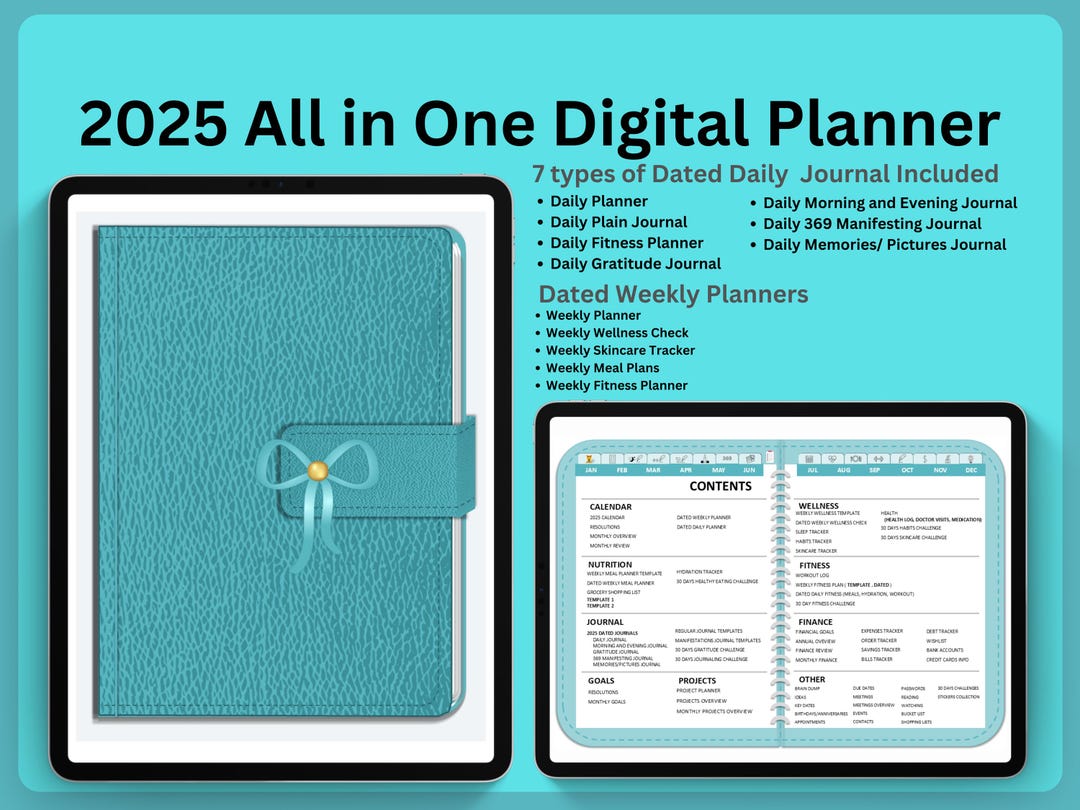 THE BEST 2025 all in One Digital Planner landscape With Seven Types of ...