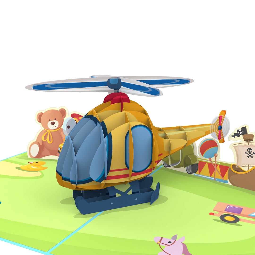 Children's Helicopter Gift Card Greeting Cards 15 X 20 Cm - Etsy