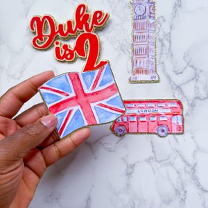 London England Themed Cake Toppers Charms Set - Etsy