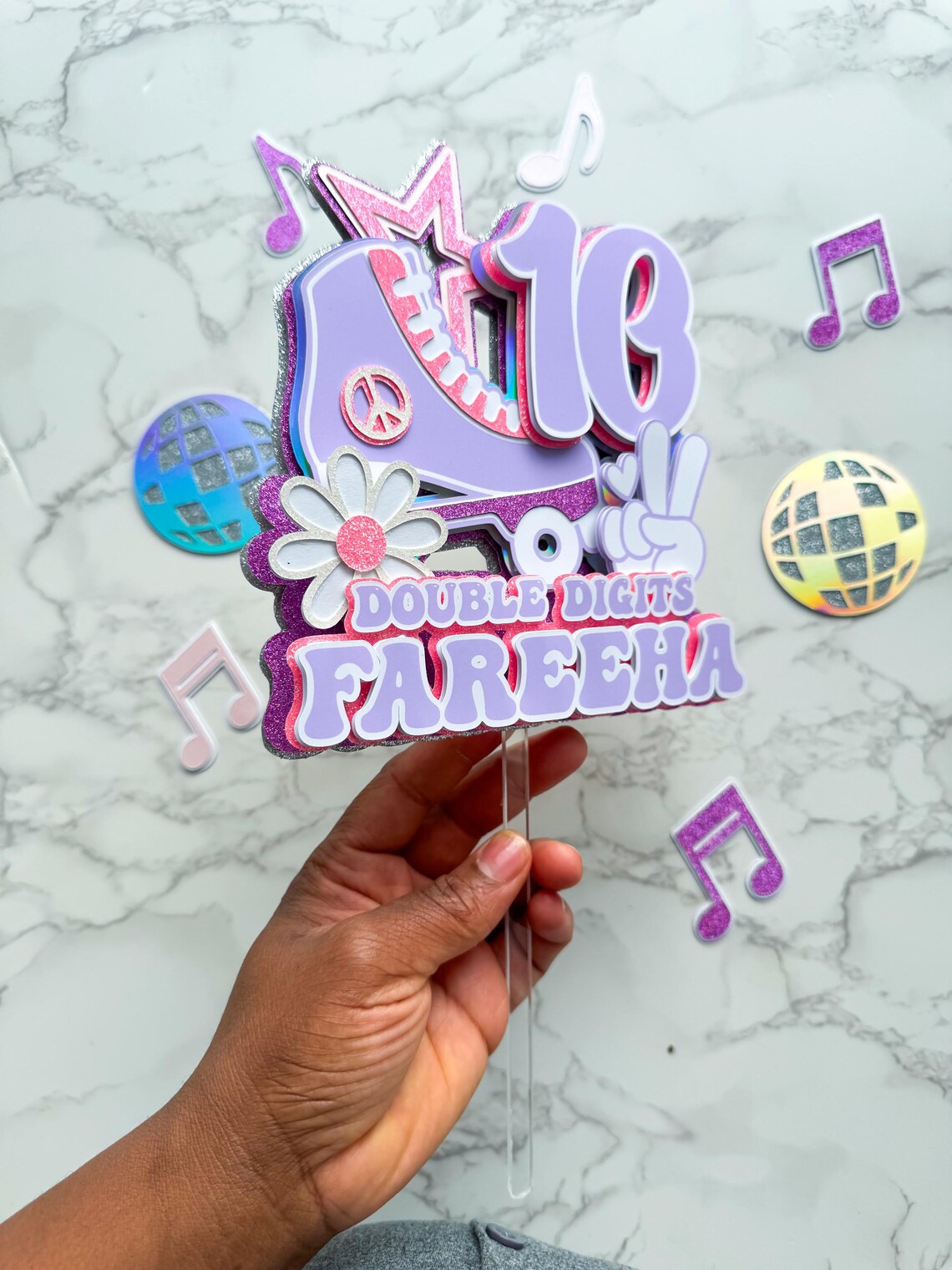 Double Digits Groovy Cake Topper - Etsy