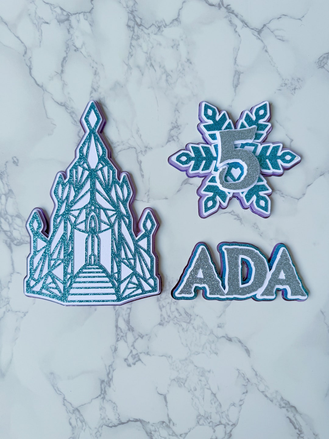 Frozen Icy Castle Cake Topper Set, Winter Birthday Cake Topper, Icy ...