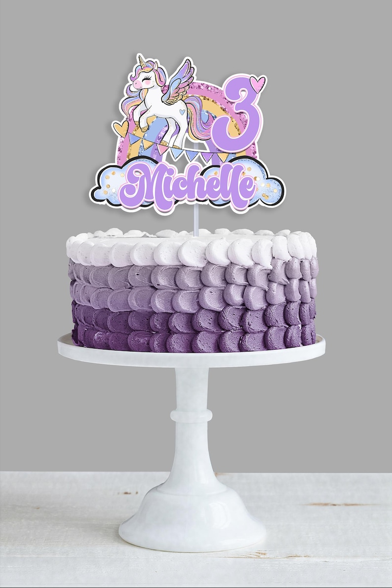 Unicorn Cake Topper and Cupcake Toppers - Etsy