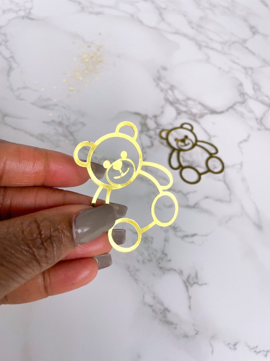 Teddy Bear Gold Cupcake Toppers, Baby Shower Cupcake Toppers - Etsy