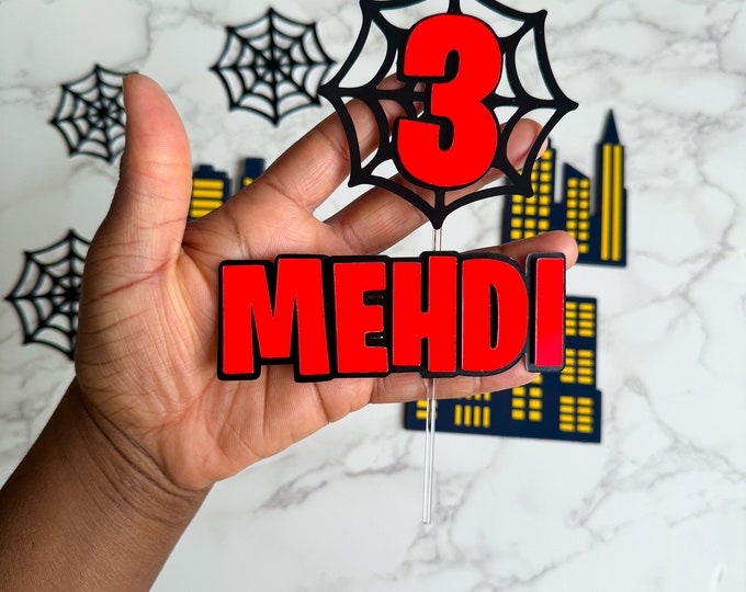 Spider Man Cake Topper Set - Etsy