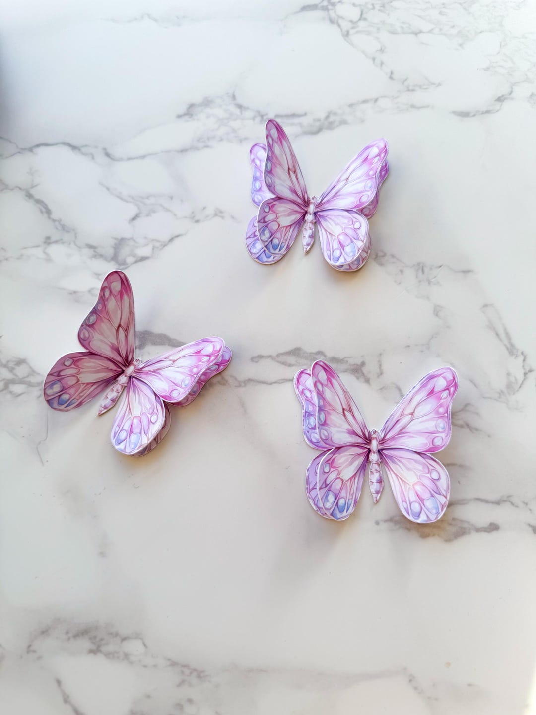 3D Pastel Butterflies Cake Toppers Cupcake Topper Charms, 3D Butterfly ...