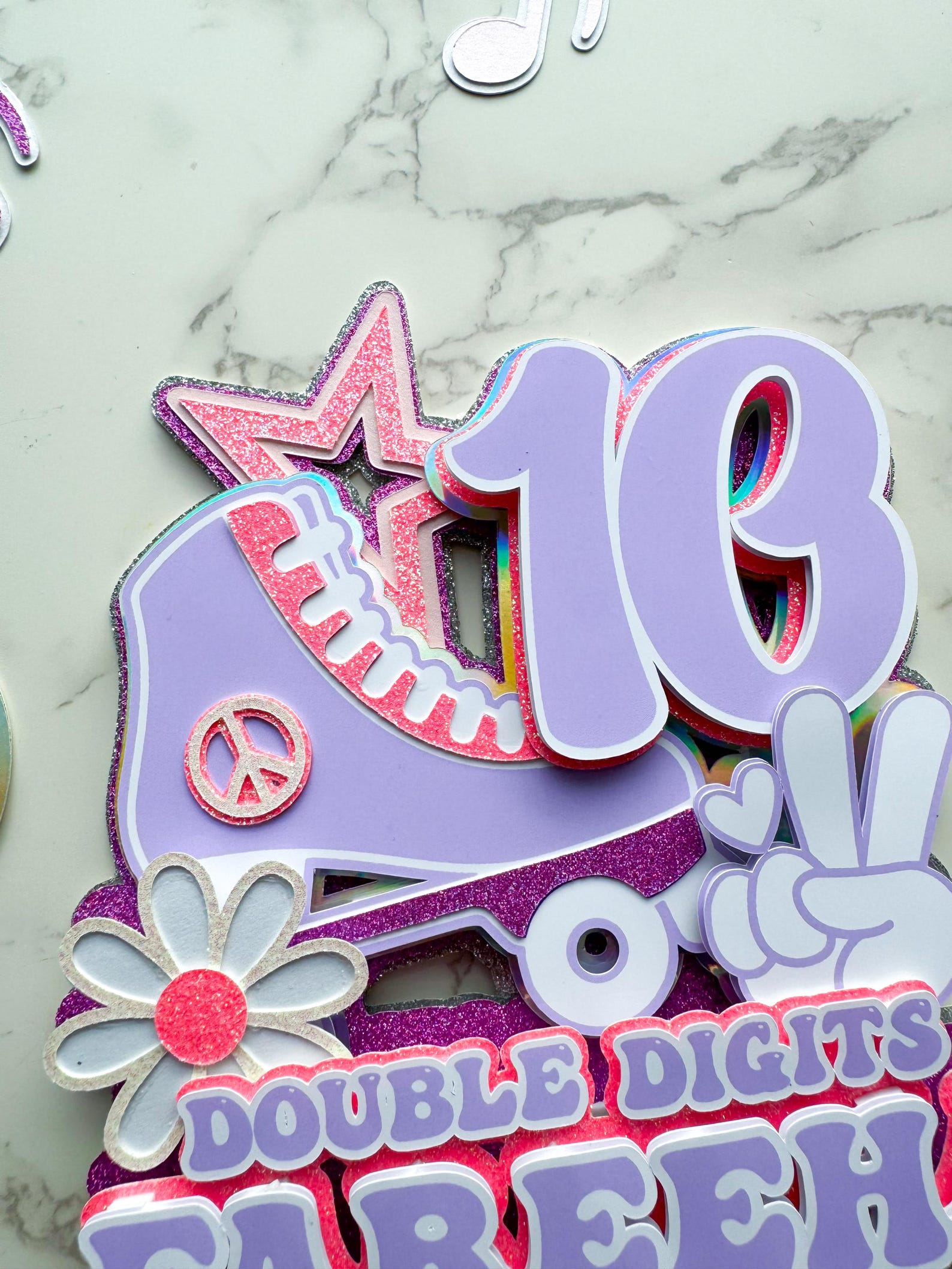 Double Digits Groovy Cake Topper - Etsy