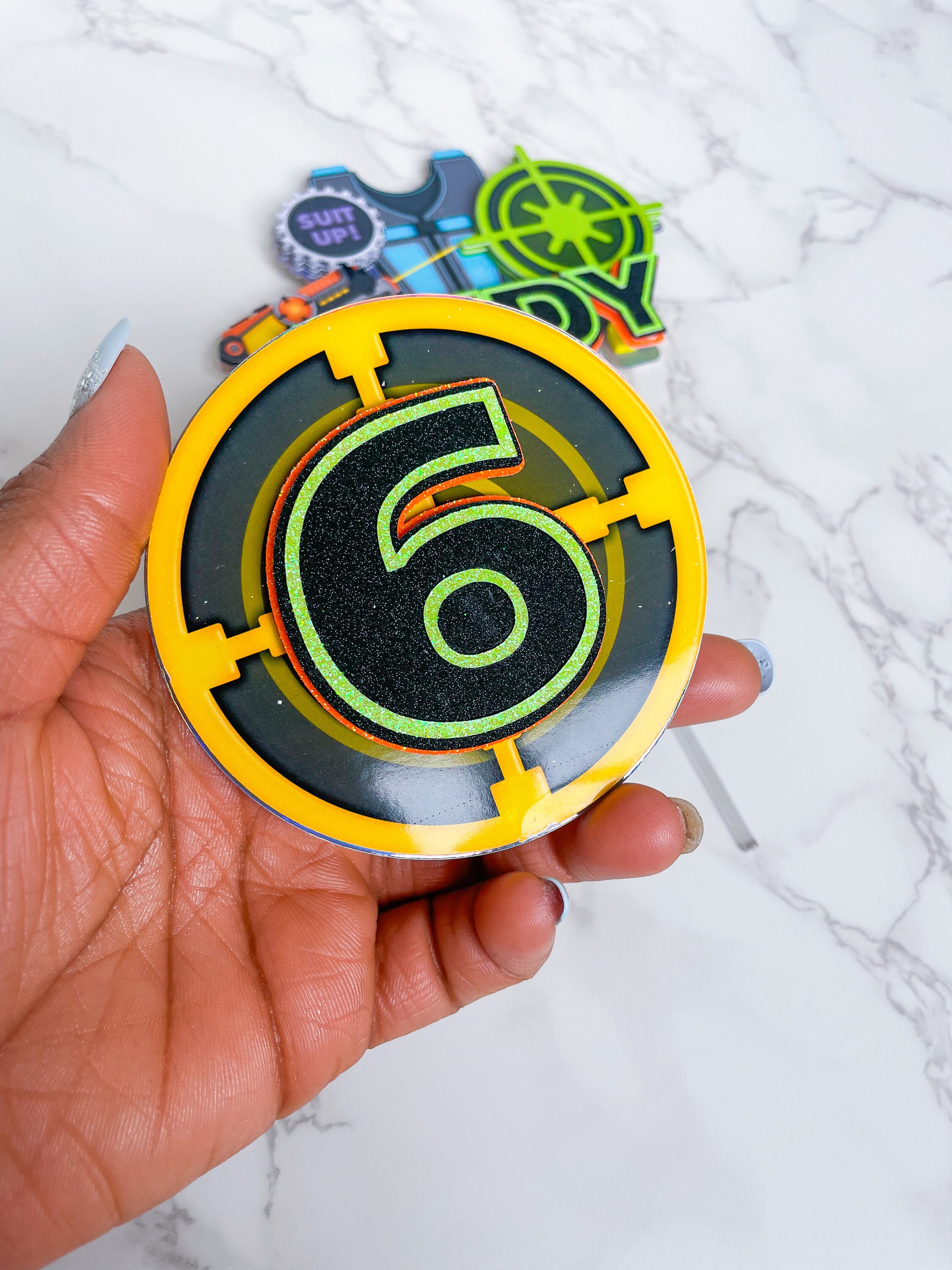 Personalized Laser Tag Cake Topper Set - Etsy