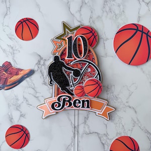 Basketball Birthday Cake Topper, Basketballer Birthday Cake Topper ...