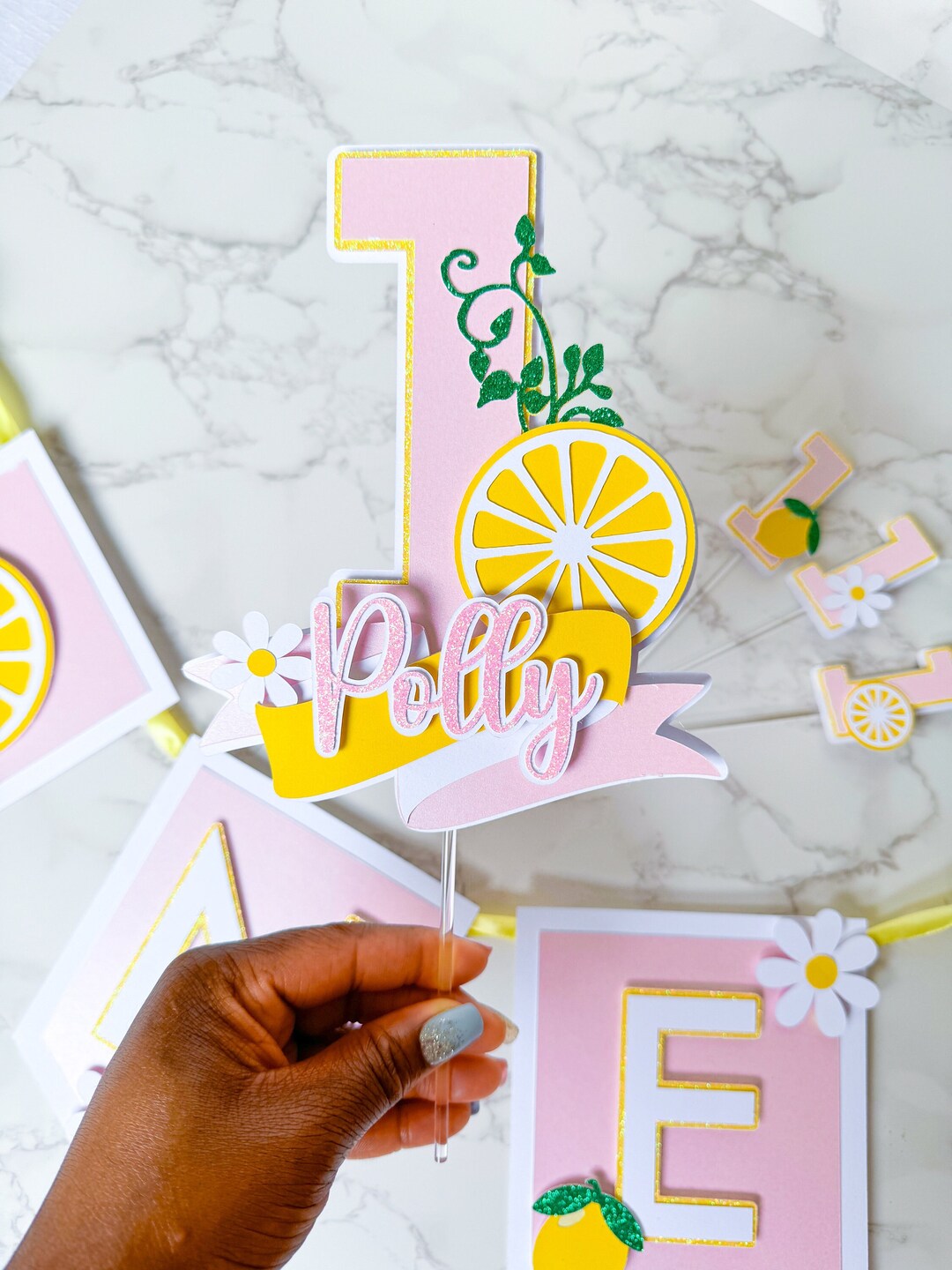 Lemonade First Birthday Smash Cake Set, Lemonade Smash Cake Topper and ...